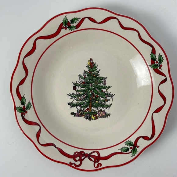 Spode | Holiday | Spode Sculpted Christmas Tree Red Ribbon 7 Hostess ...